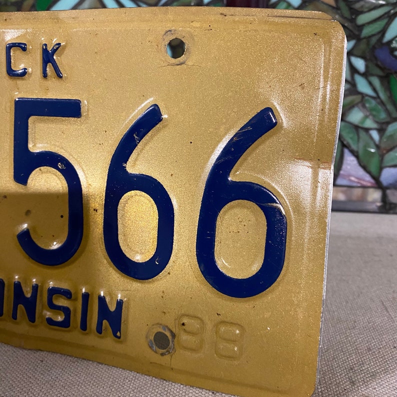 Vintage 1988 Wisconsin Truck License Plate - Etsy