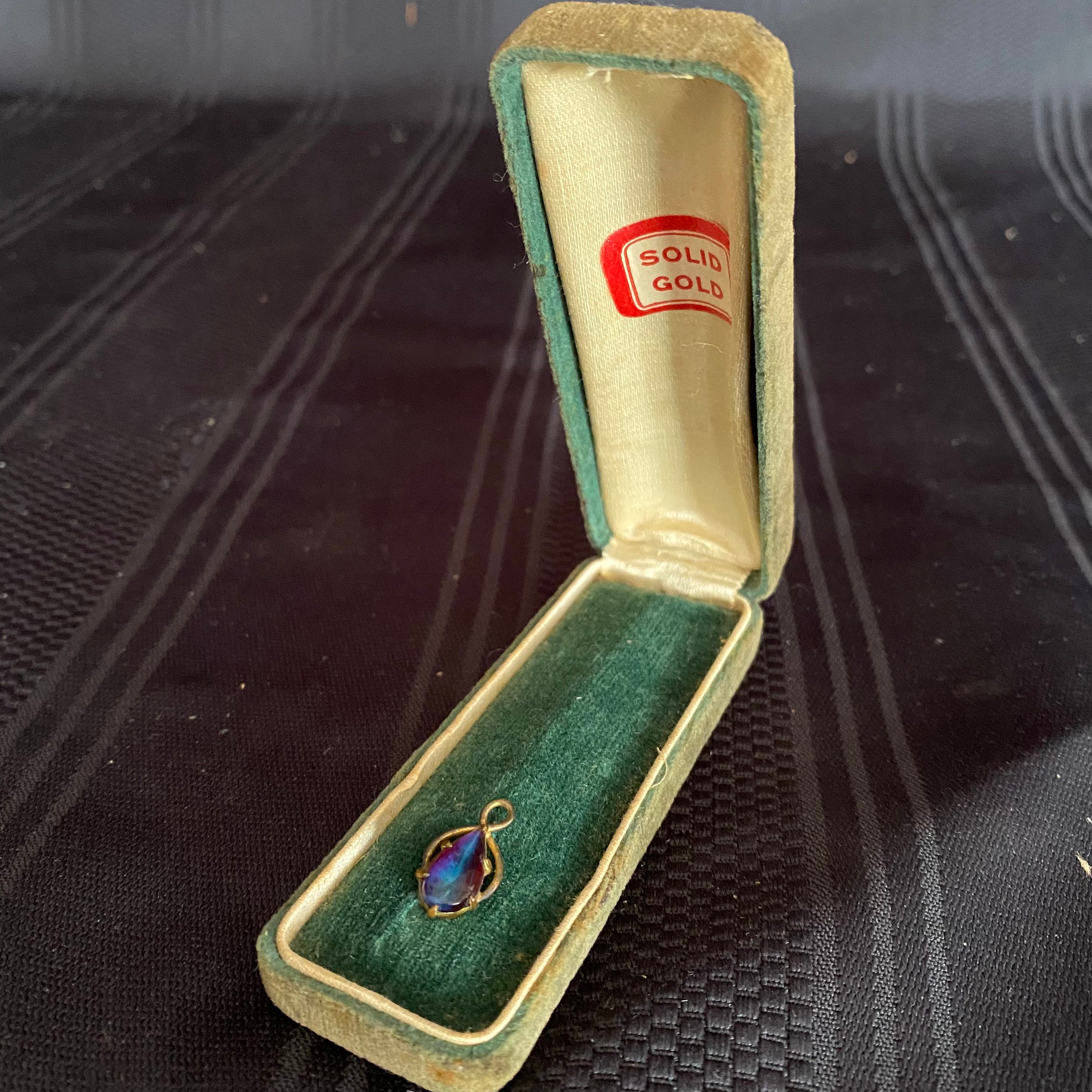 Vintage Edwardian Green Velvet Hinged Stick Pin Box With 10kt - Etsy