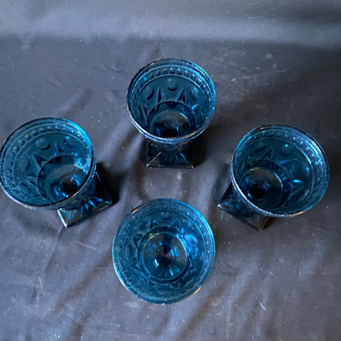 Vintage 1970 Chunky Blue Colony Glass Park Lane Pattern - Etsy
