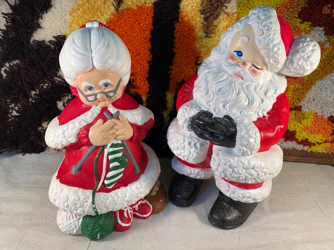 Vintage Ceramic Mr. & Mrs. Claus - Etsy