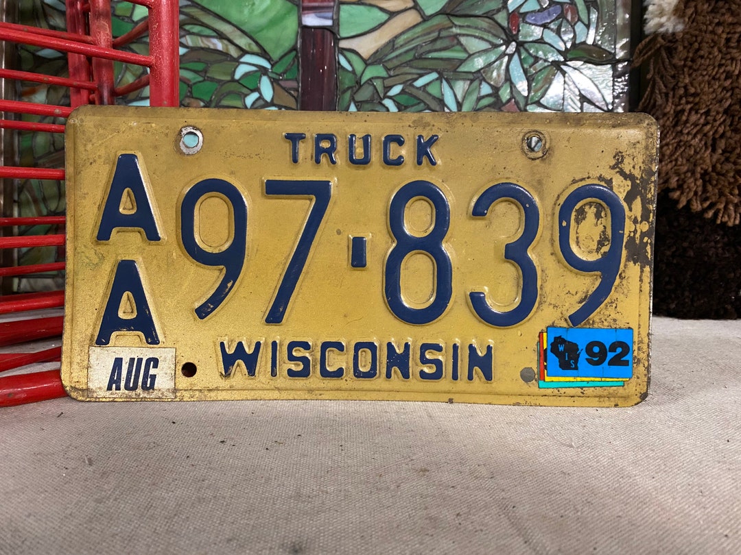 Vintage 1988 Wisconsin Truck License Plates With Renewal Stickers - Etsy