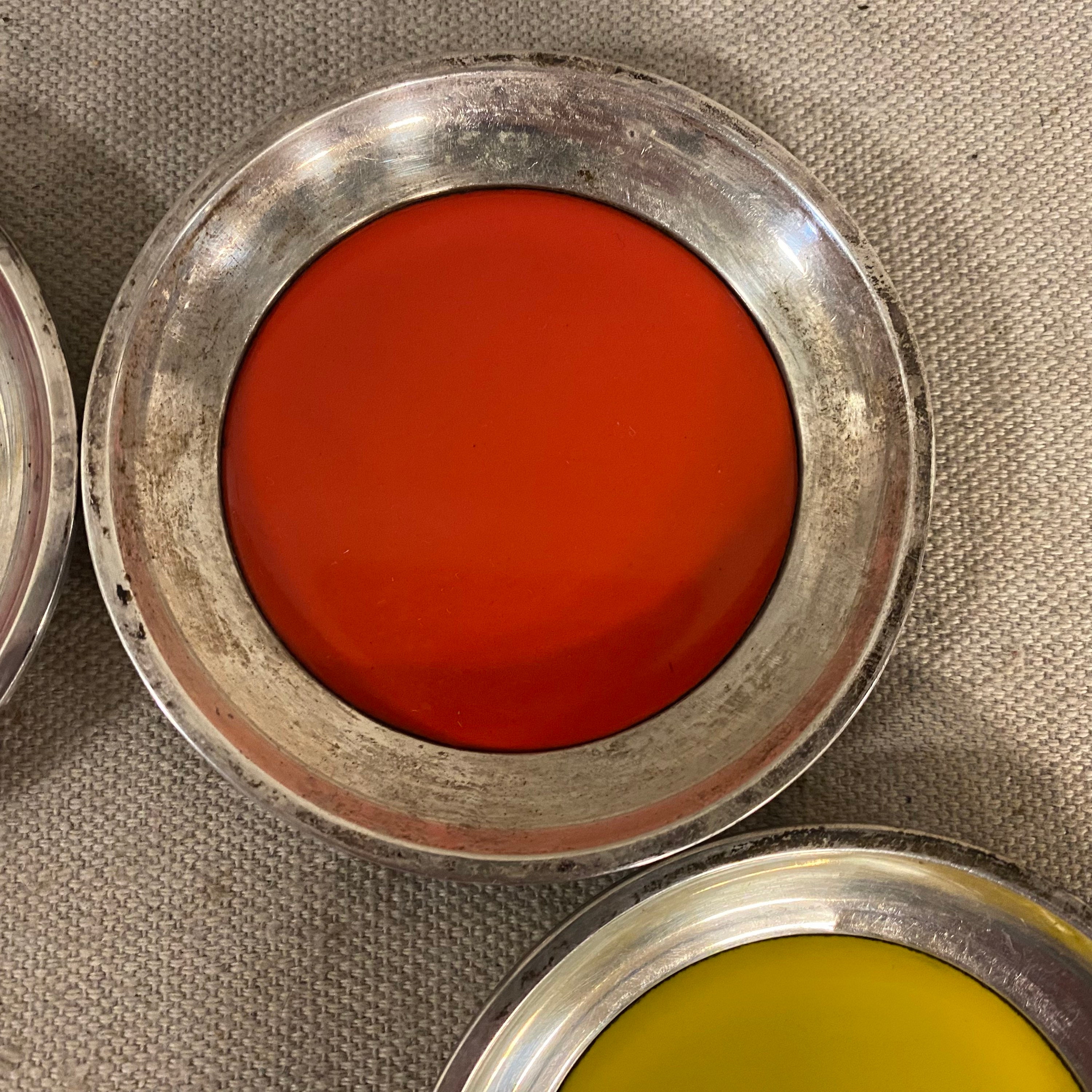 Vintage Set of 6 Towle Sterling 101 and Enamel Coasters - Etsy