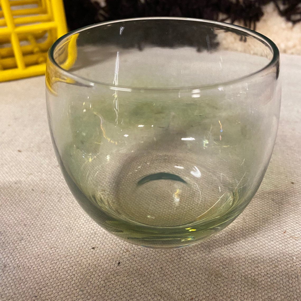 Five Vintage MCM Federal Fine Blown Colored Roly Poly Cocktail Glasses ...