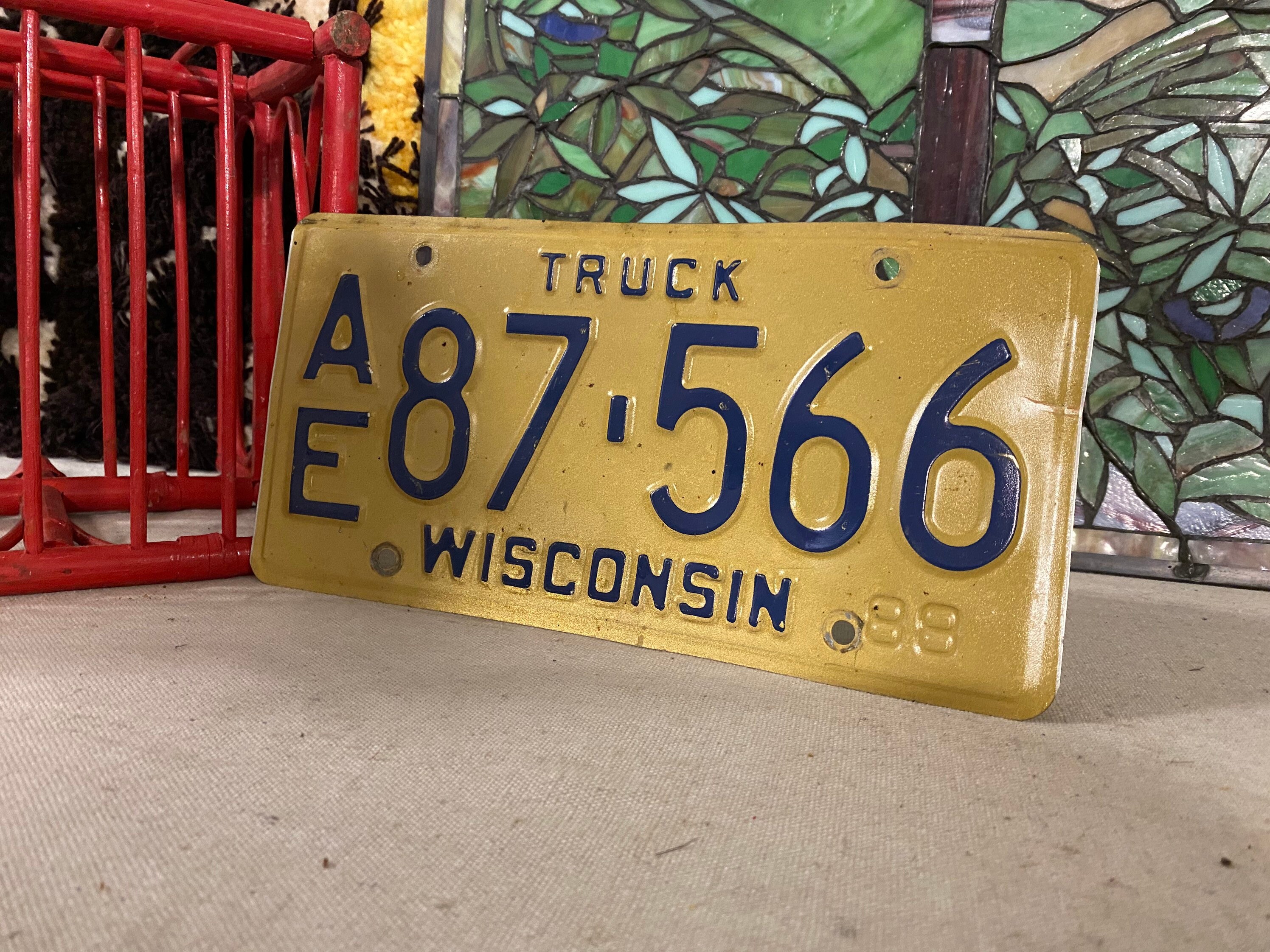 Vintage 1988 Wisconsin Truck License Plate - Etsy