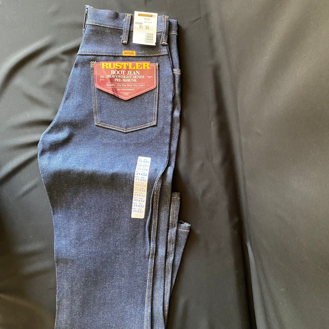 Vintage Men's Rustler Boot Jean Heavyweight Denim Blue - Etsy