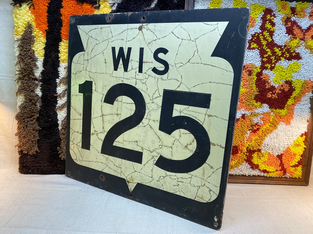 Vintage Decommissioned Wooden "wis 125" Road Sign - Etsy