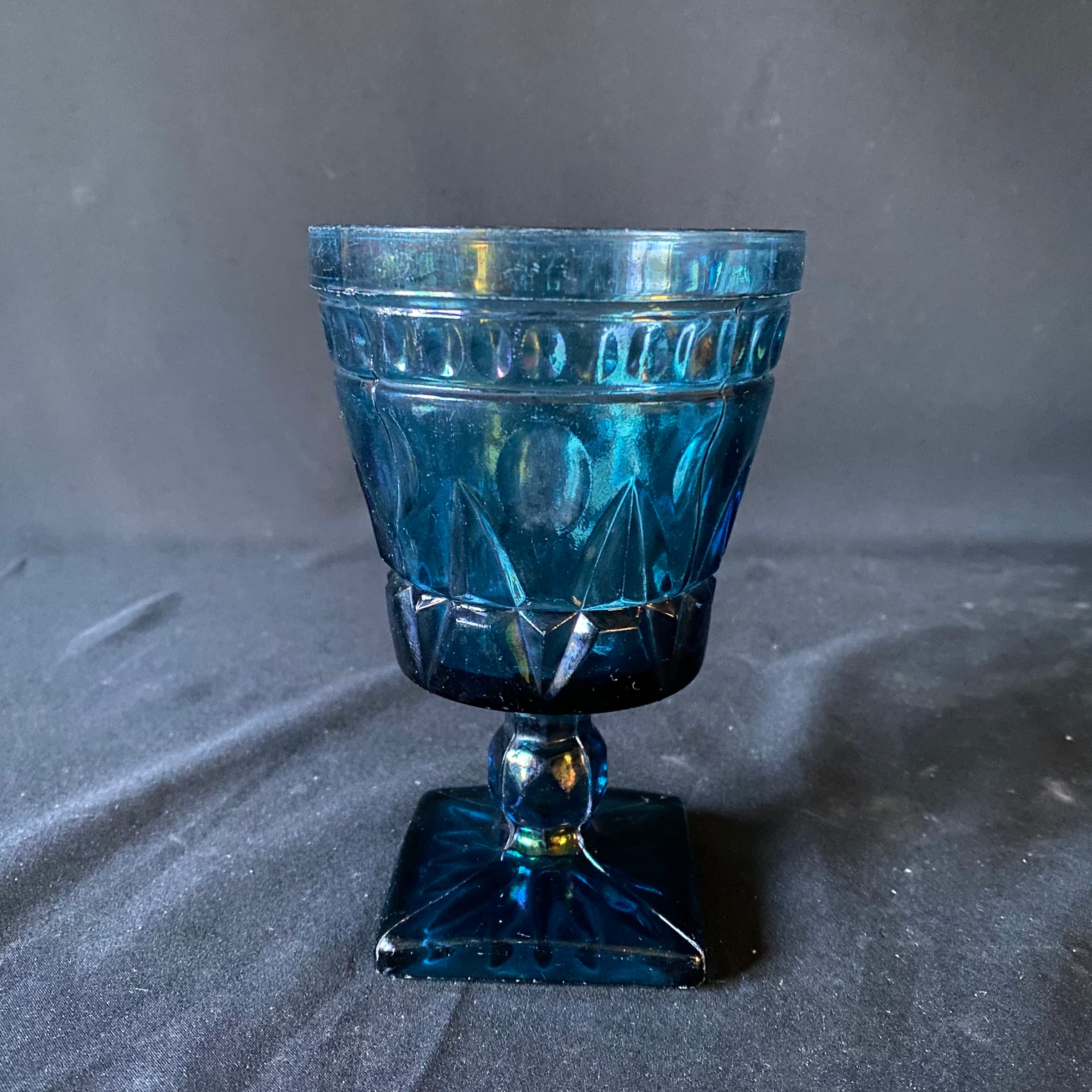 Vintage 1970 Chunky Blue Colony Glass Park Lane Pattern Bohemian Style ...