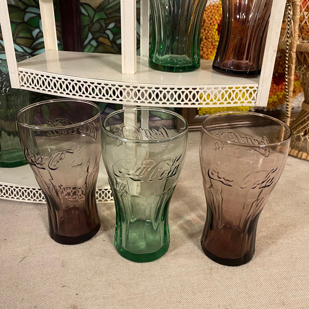Vintage Purple and Green Coca Cola Coke Glasses - Etsy