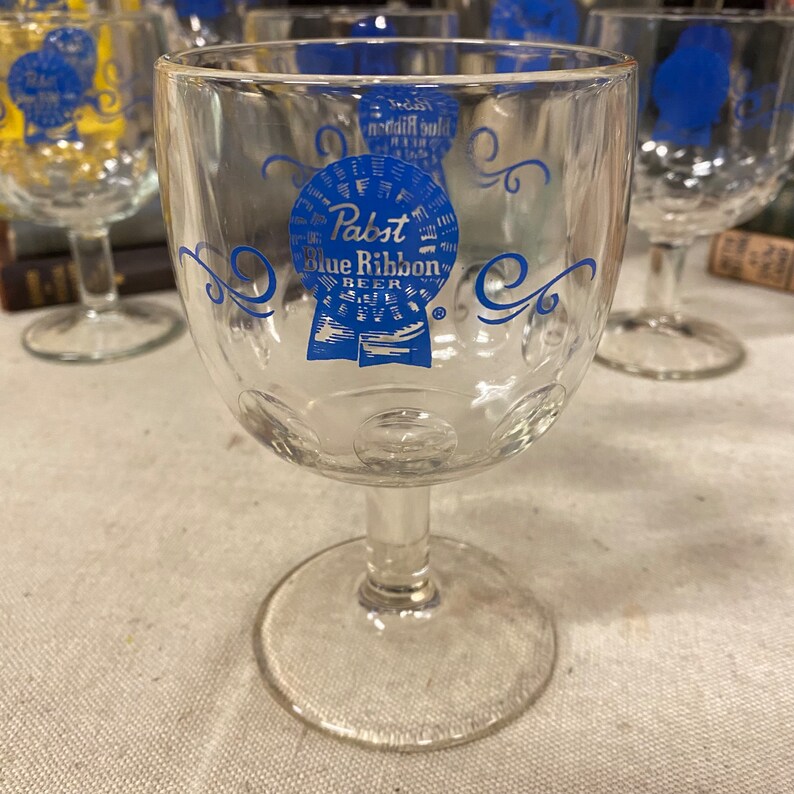 Vintage Pabst Blue Ribbon Glass Beer Pitcher and 12 Schooners - Etsy
