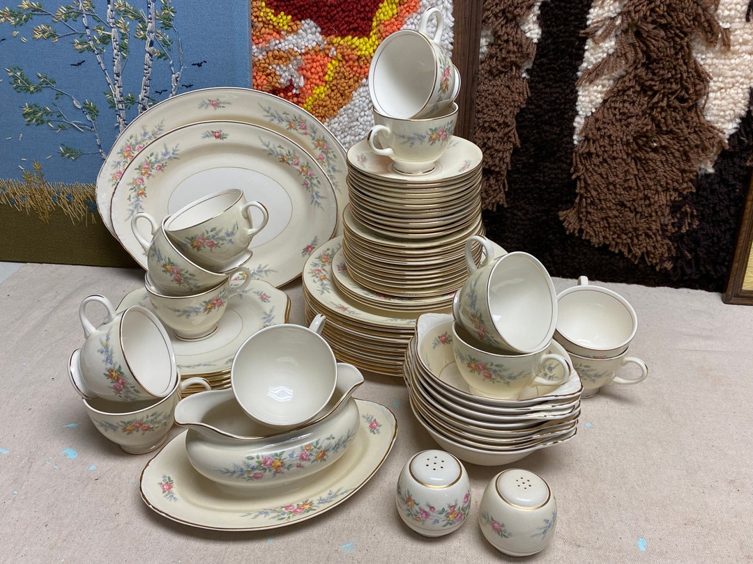 Vintage 72 Piece Eggshell Nautilus China Dinnerware Set - Etsy