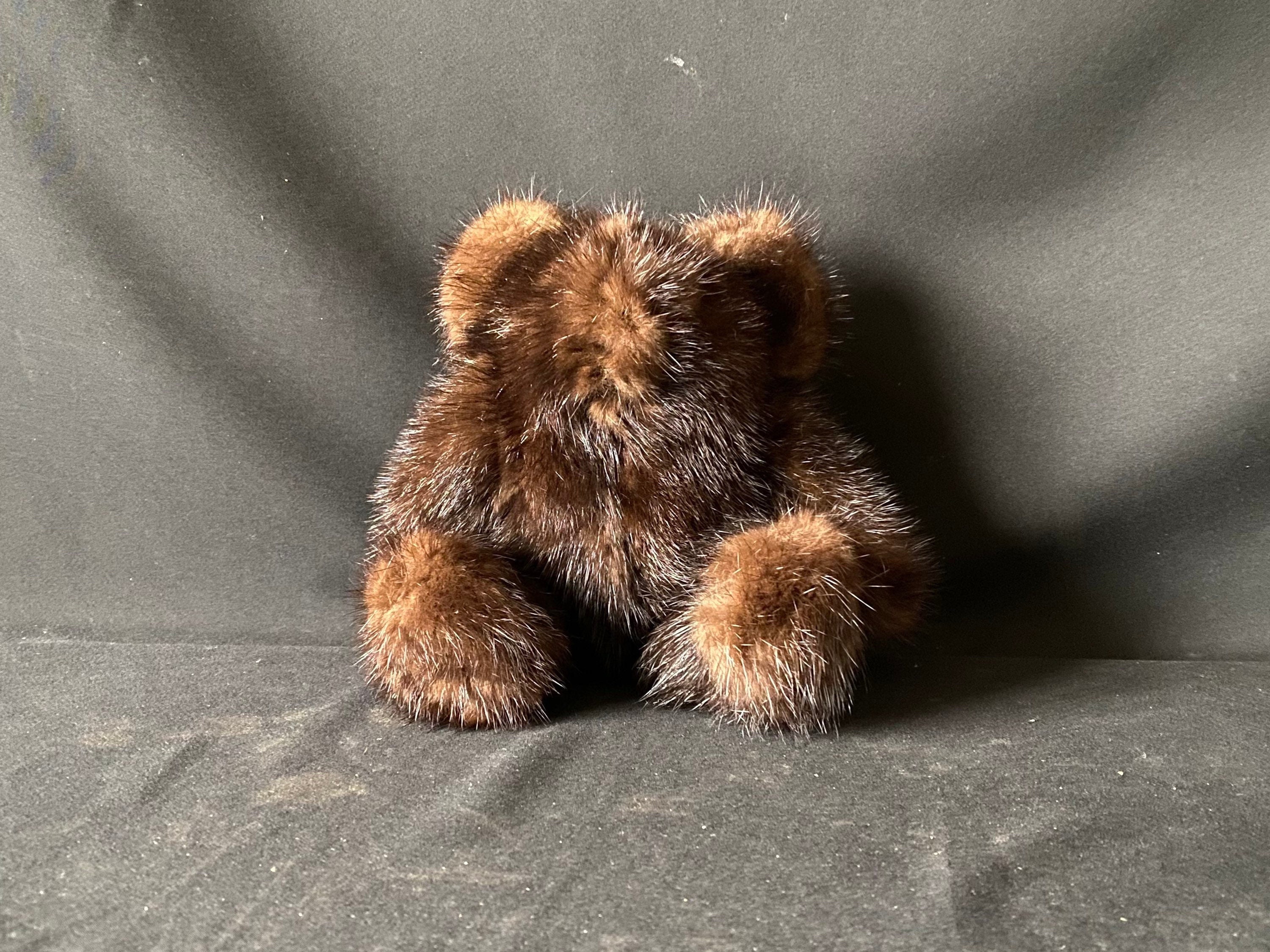 Vintage Handmade Jointed Genuine Mink Fur Teddy Bear 8” Tall When ...