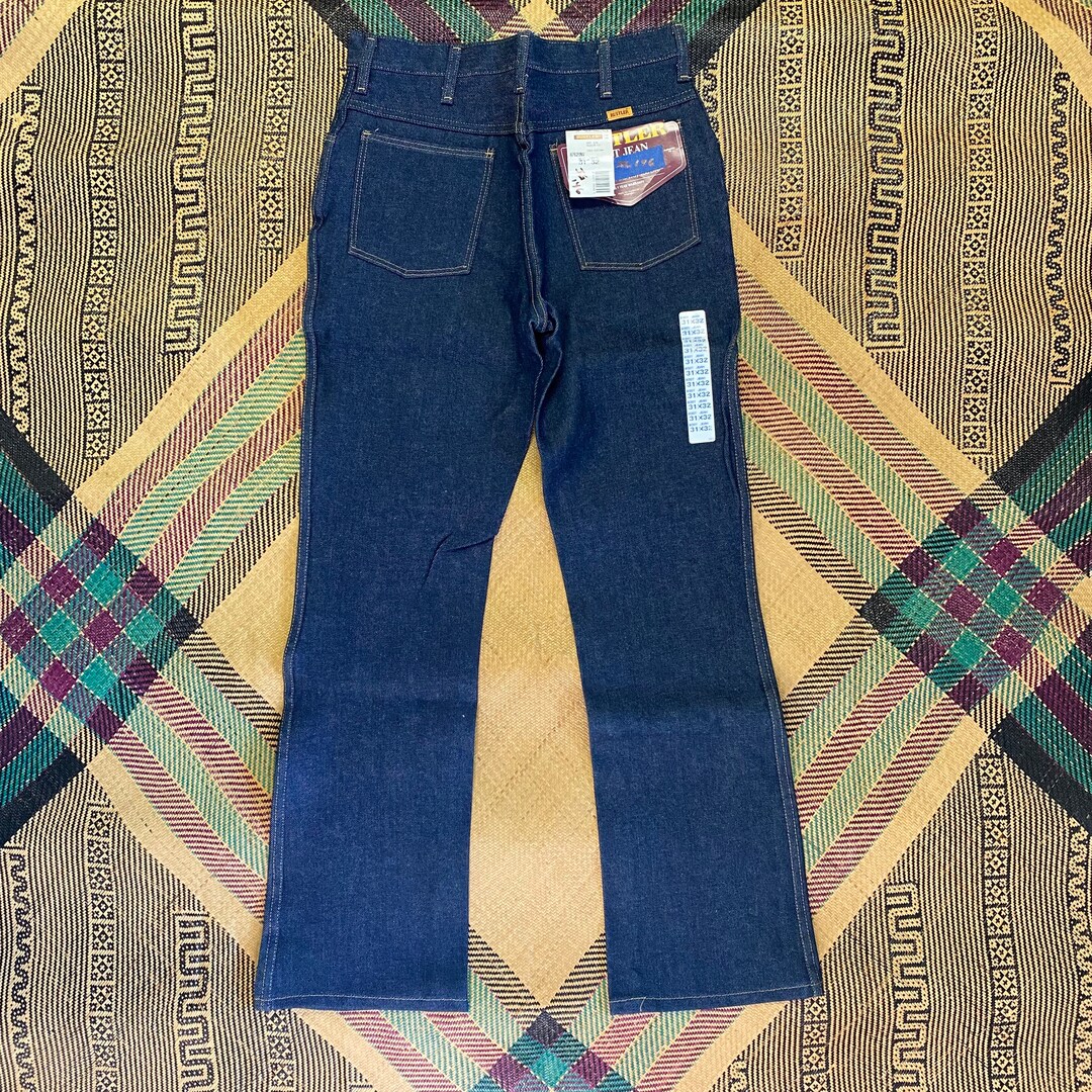 Vintage Men's Rustler Boot Jean Heavyweight Denim Blue Jeans Unworn 31 ...