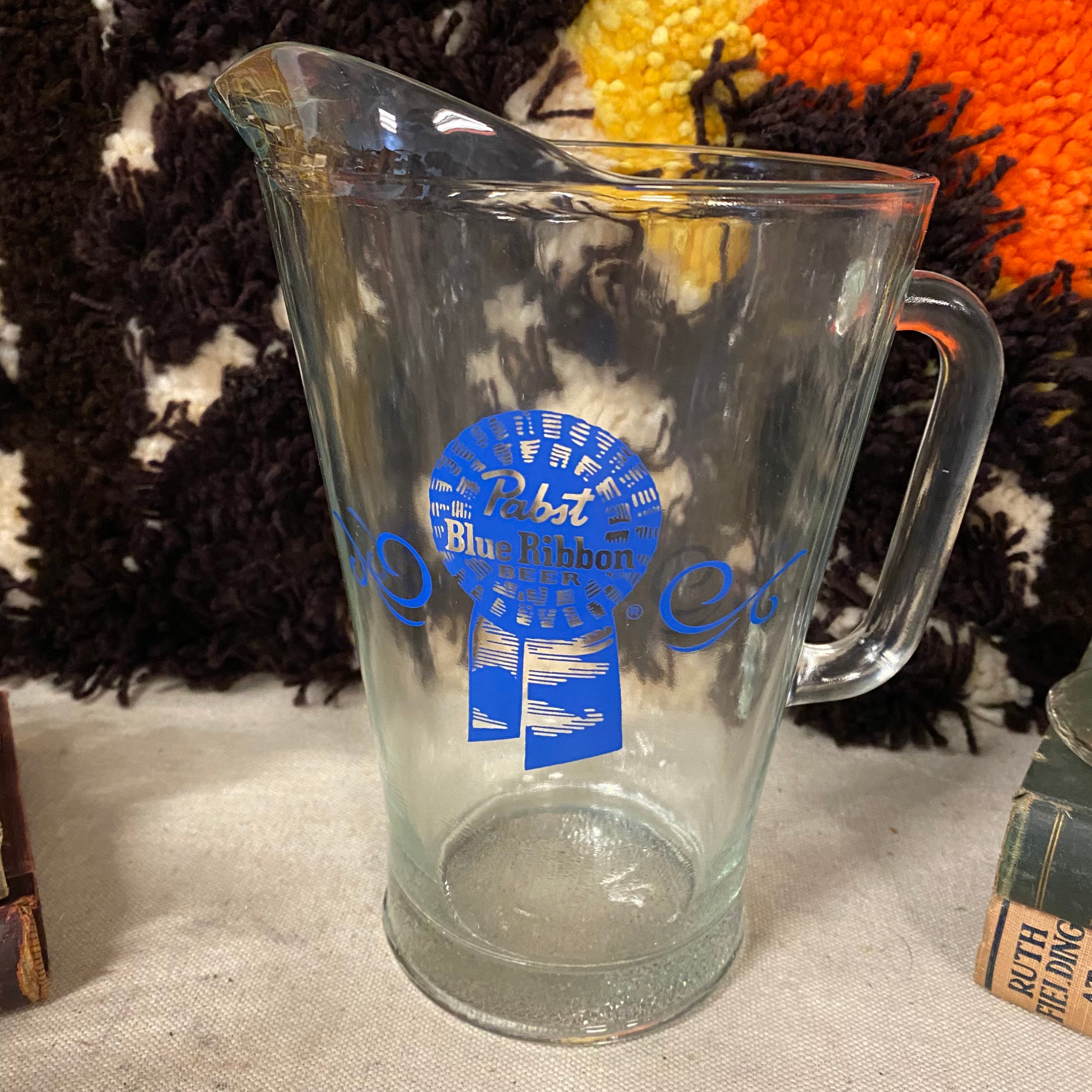 Vintage Pabst Blue Ribbon Glass Beer Pitcher and 12 Schooners - Etsy