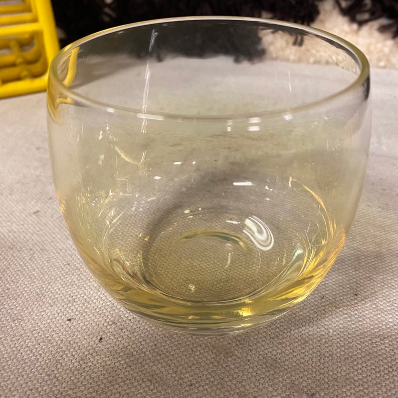 Five Vintage MCM Federal Fine Blown Colored Roly Poly Cocktail Glasses ...