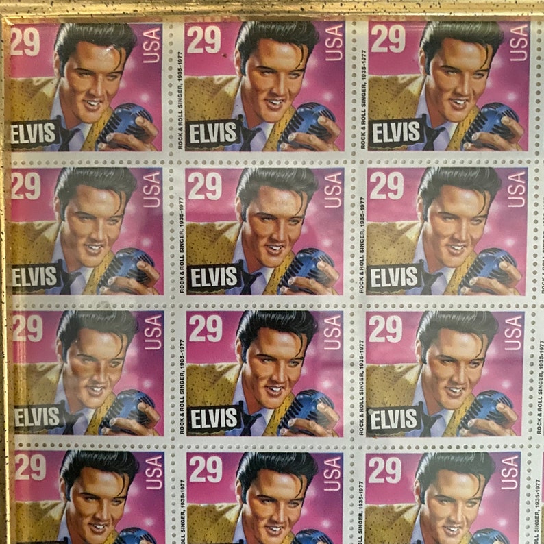Vintage Framed Elvis Presley Stamps - Etsy
