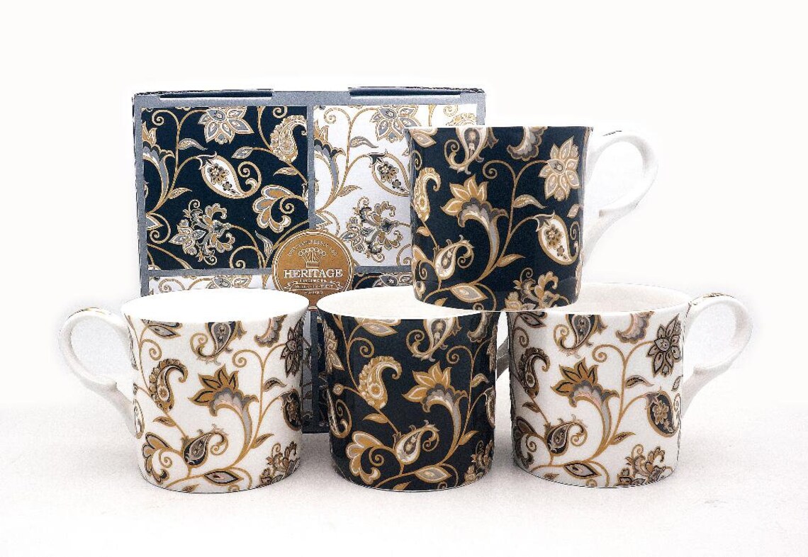 Jacobean Set of 4 Gift Set Mugs - Etsy UK