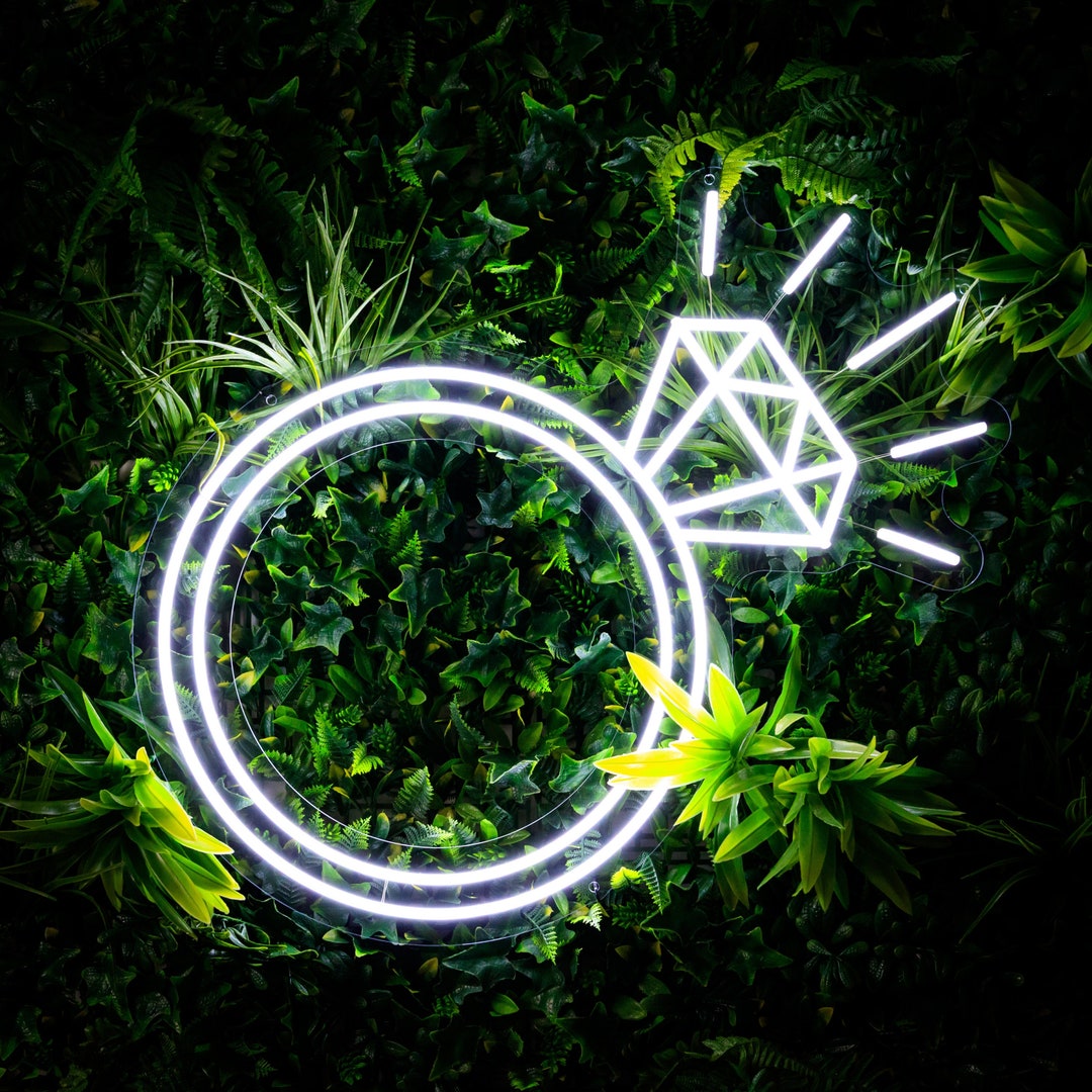 Neon Sign Engagement Ring, Decoration Ring Sign, Engagement Party Decor ...