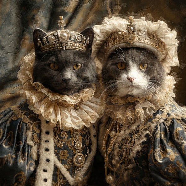 Custom King Portrait, Royal Cat Portrait, Digital Pet Portraits ...