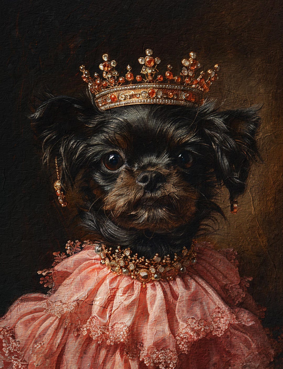 Princess Pet Portrait, Custom Pet Portrait, Regal Pet Portrait, Pet ...