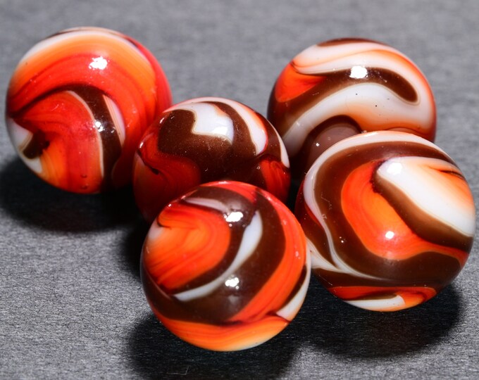 Sammy's Mountain Marbles A-B Run. Set of Five, Red, White and Brown ...