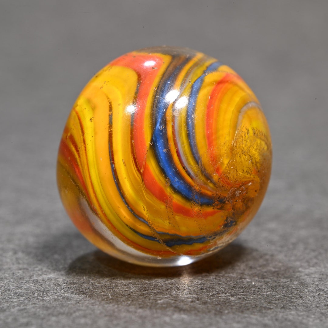 Joseph's Coat German Handmade Antique Marble Bold Zingy Citrus/mauve ...