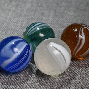 4 Vintage German Striped Transparent Marbles Collector's Set, Cool ...