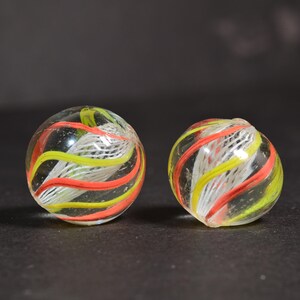 Latticino Core German Handmade Antique Marbles 'same Cane' Fun Hot ...
