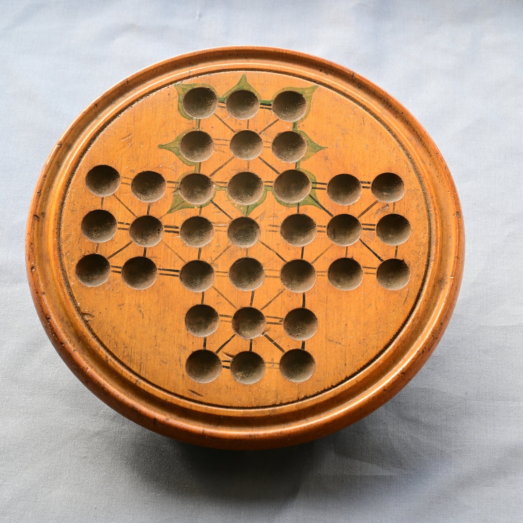 Antique Solitaire Game Board Golden Hardwood - Etsy