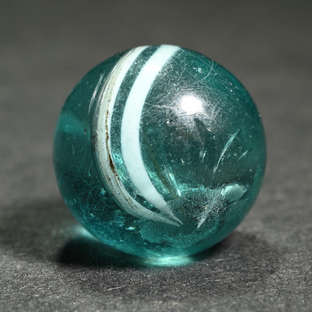 Coreless Swirl Antique German Handmade Marble Beautiful Bubbly Aqua ...