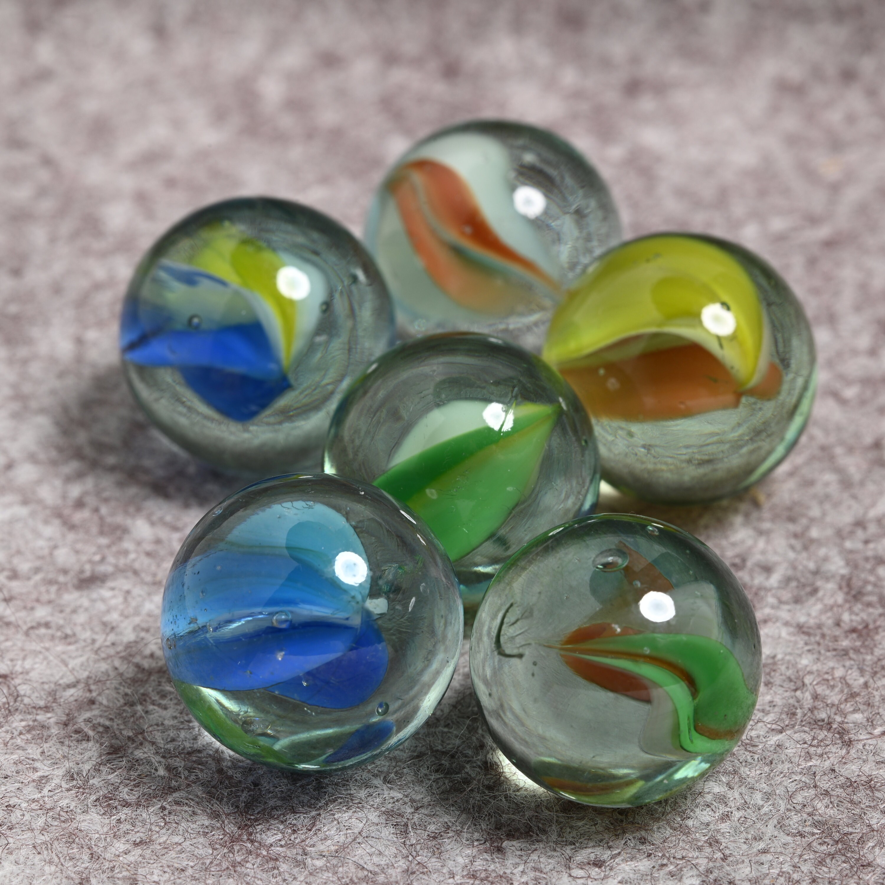 Japanese Cross-through Cats-eye Marbles. Set of Six Vintage - Etsy