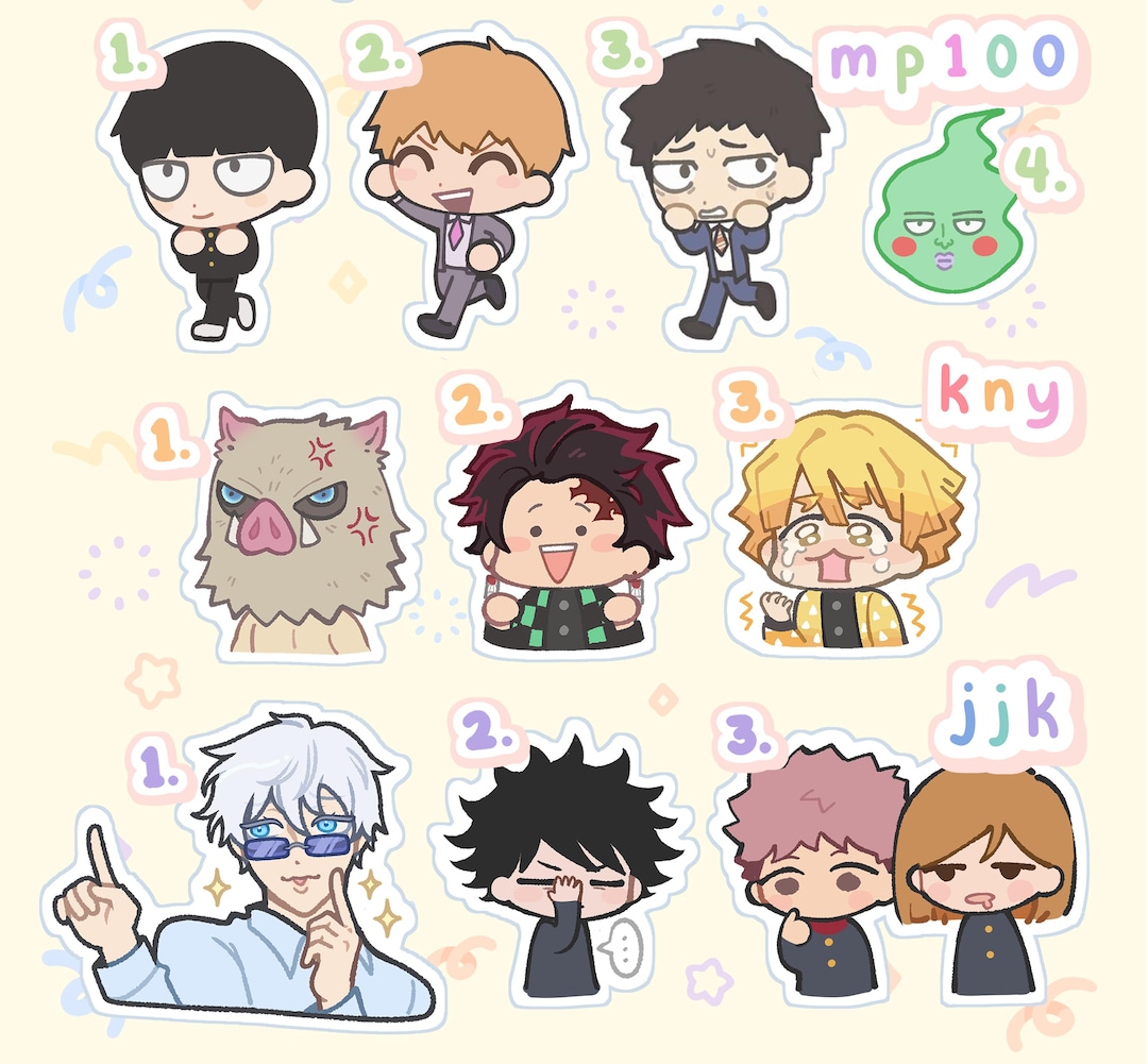 Various Anime Vinyl Stickers - Etsy
