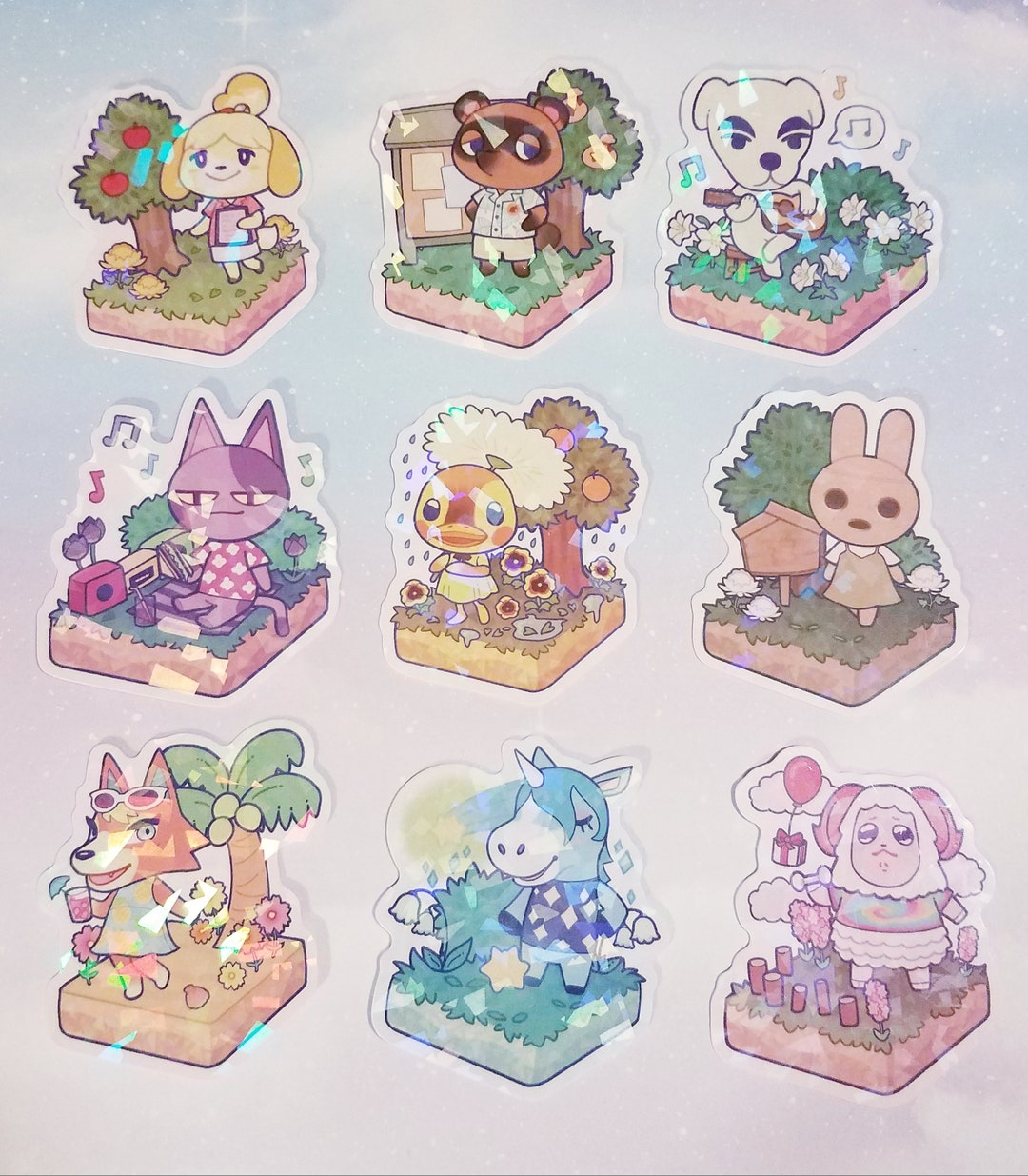 ACNH | 2.5" Vinyl Holo Stickers | - Etsy