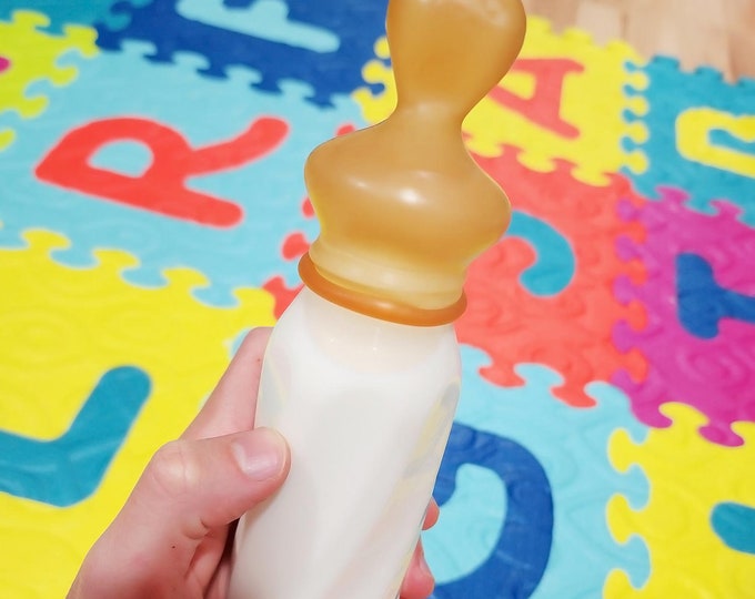 JUMBO Size ABDL Baby Bottle Nipple W/ Plastic Bottle squared Tip - Etsy