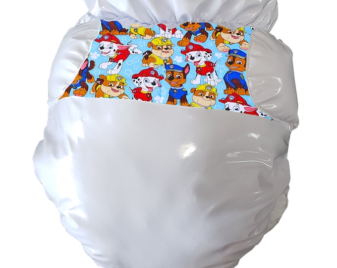 ABDL Oof Poof Costume Diaper Piece White Vinyl paw Patrol - Etsy