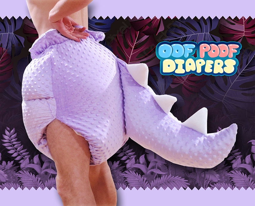 ABDL Oof Poof HUGE Dinosaur Tail Diaper Purple Bumpy - Etsy Schweiz