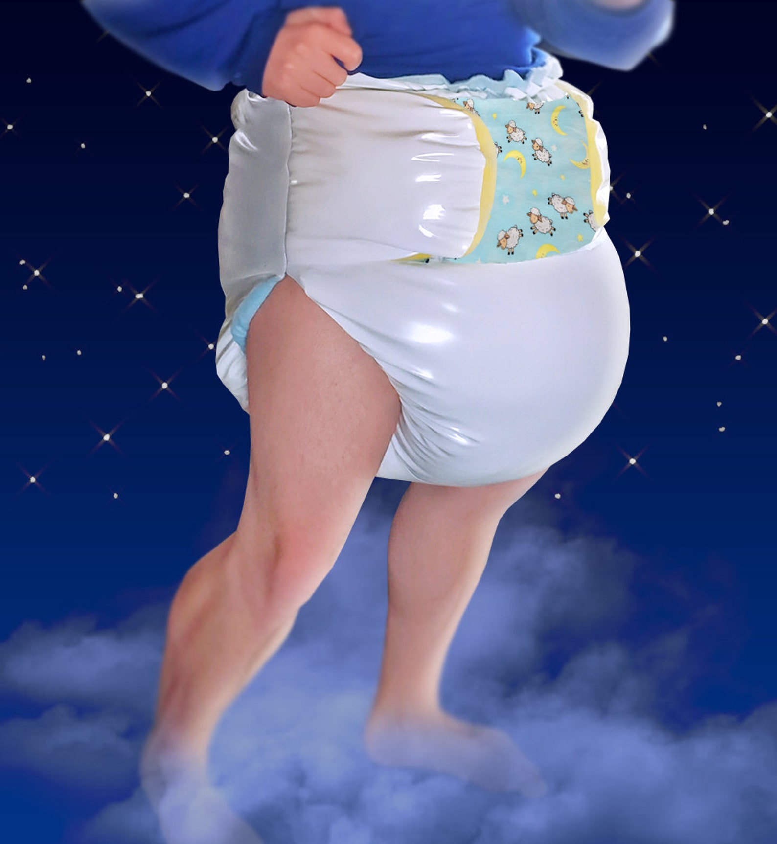 ABDL Diaper Sleepy Time Shiny Oof Poof Costume Diaper Piece - Etsy