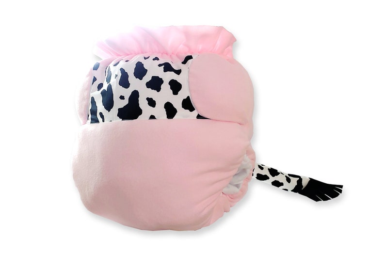 ABDL Moo Cow Tail Oof Poof Costume Diaper Piece White Vinyl - Etsy