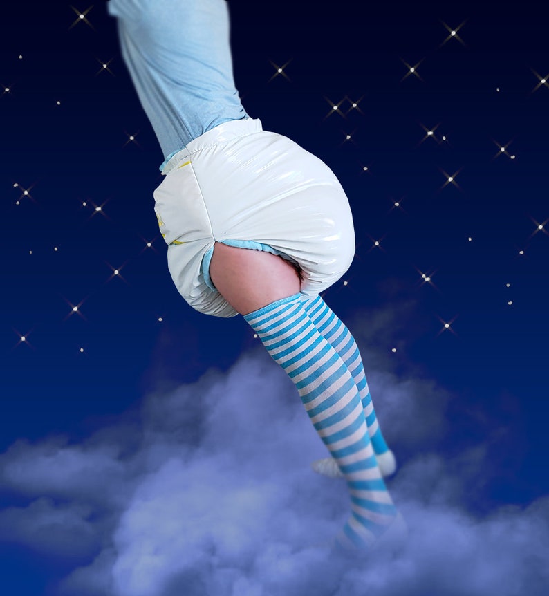 ABDL Diaper Sleepy Time Shiny Oof Poof Costume Diaper Piece - Etsy