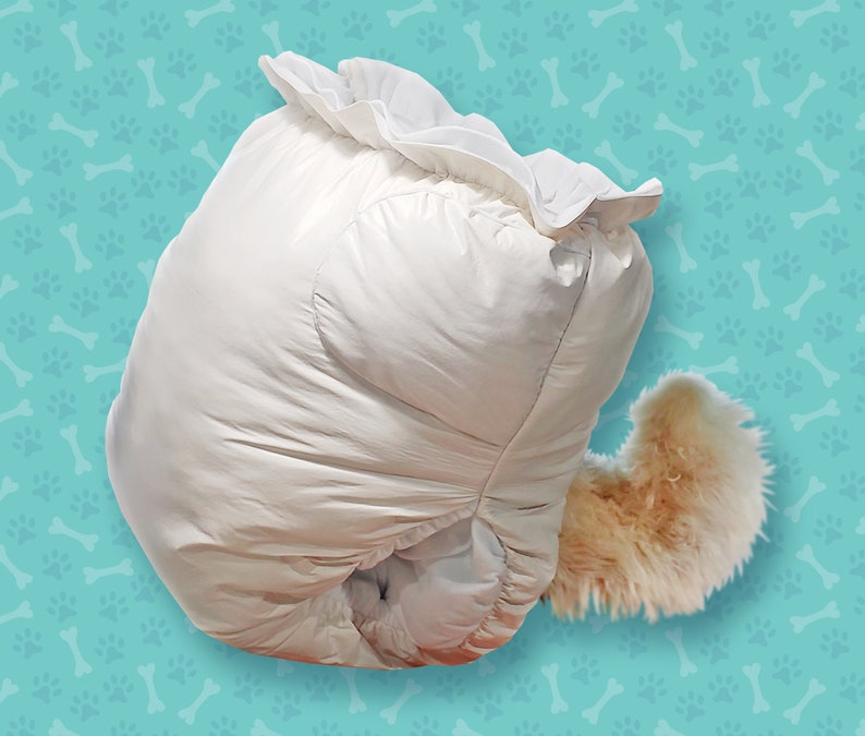 ABDL Oof Poof HUGE Pleather Puppy Dog Tail Diaper - Etsy UK