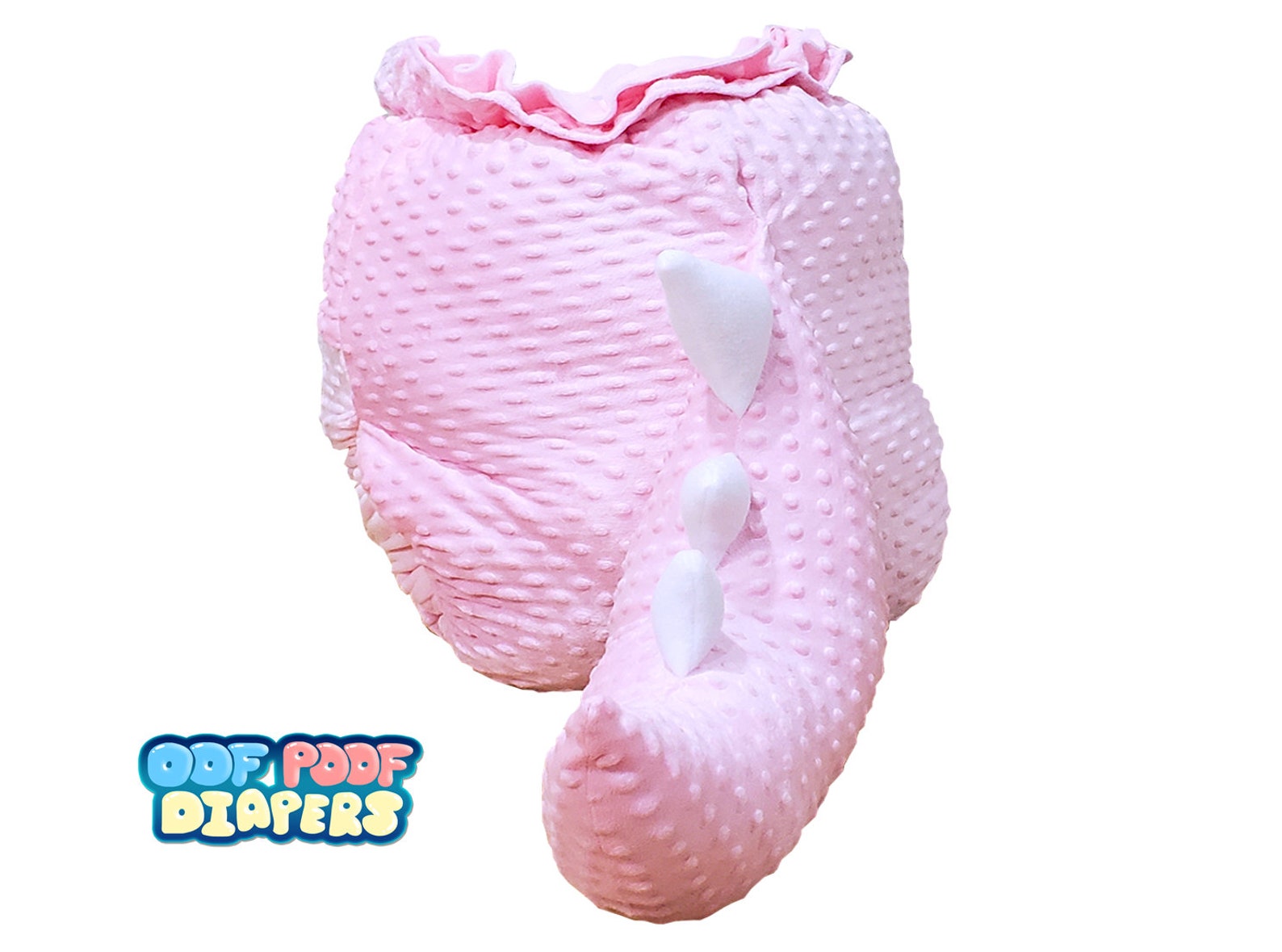 ABDL Oof Poof HUGE Dinosaur Tail Diaper Pink Bumpy Fleece | Etsy