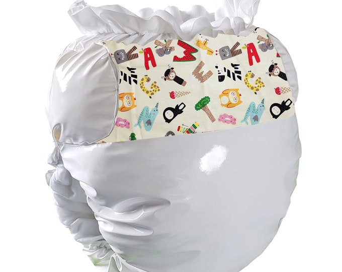 ABDL Diaper ABC Alphabet Shiny Oof Poof Costume Diaper Piece - Etsy