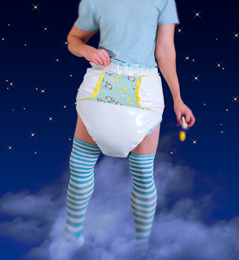 ABDL Diaper Sleepy Time Shiny Oof Poof Costume Diaper Piece - Etsy