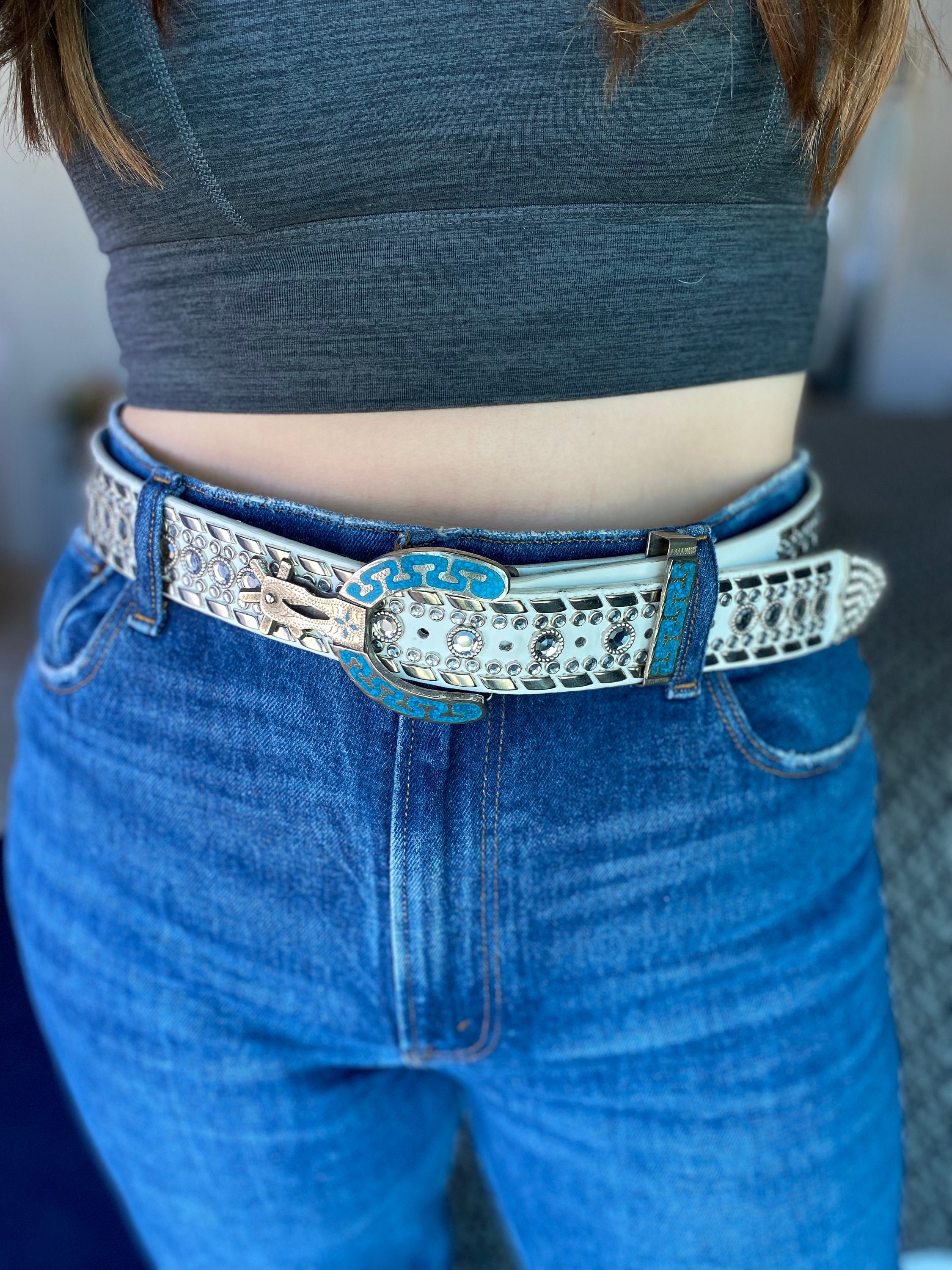 Silver Tone & Turquoise Horseshoe With Spur Belt Buckle - Etsy
