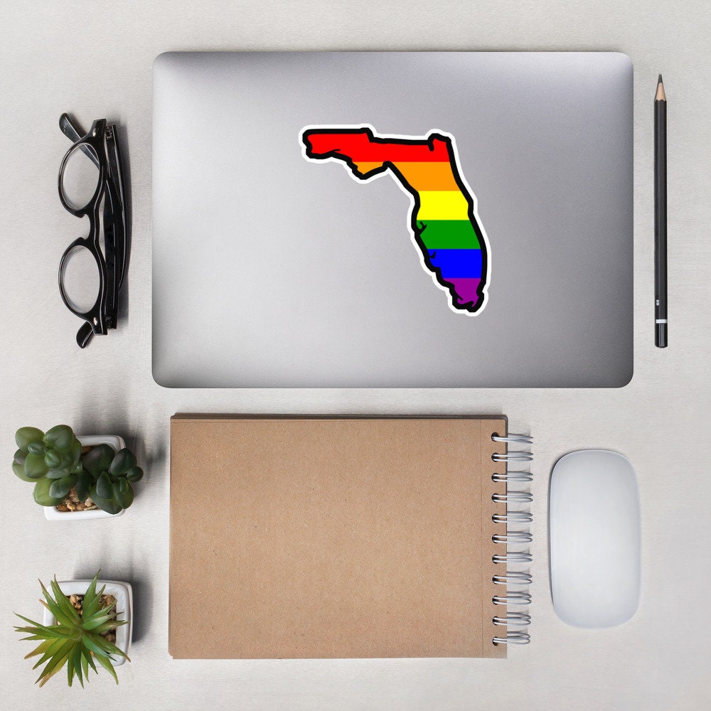 Florida Pride Flag Sticker | LGBTQ+ Decal for Car, Laptop, or Notebook ...