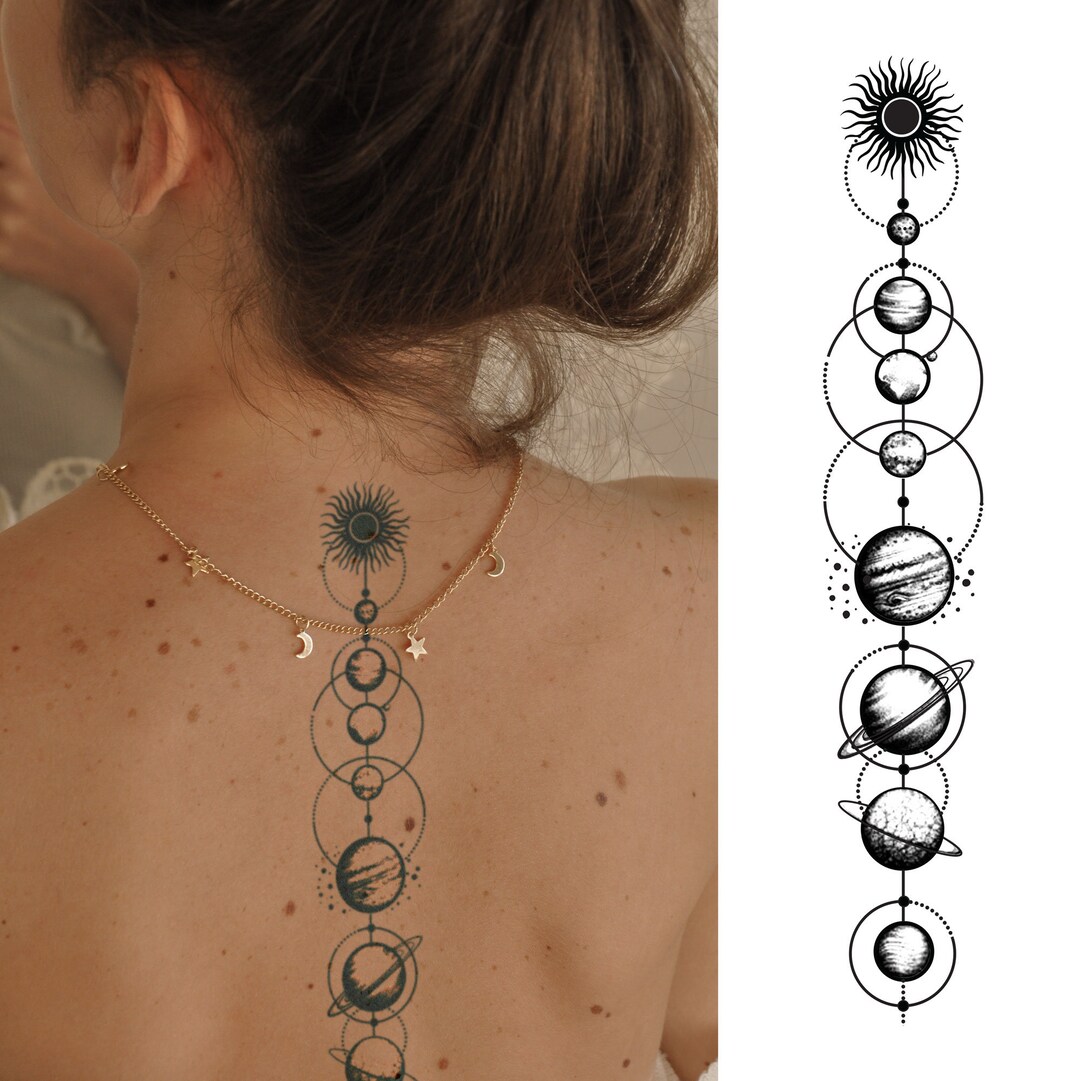 Tatuaje semipermanente / Gran columna vertebral del sistema - Etsy México