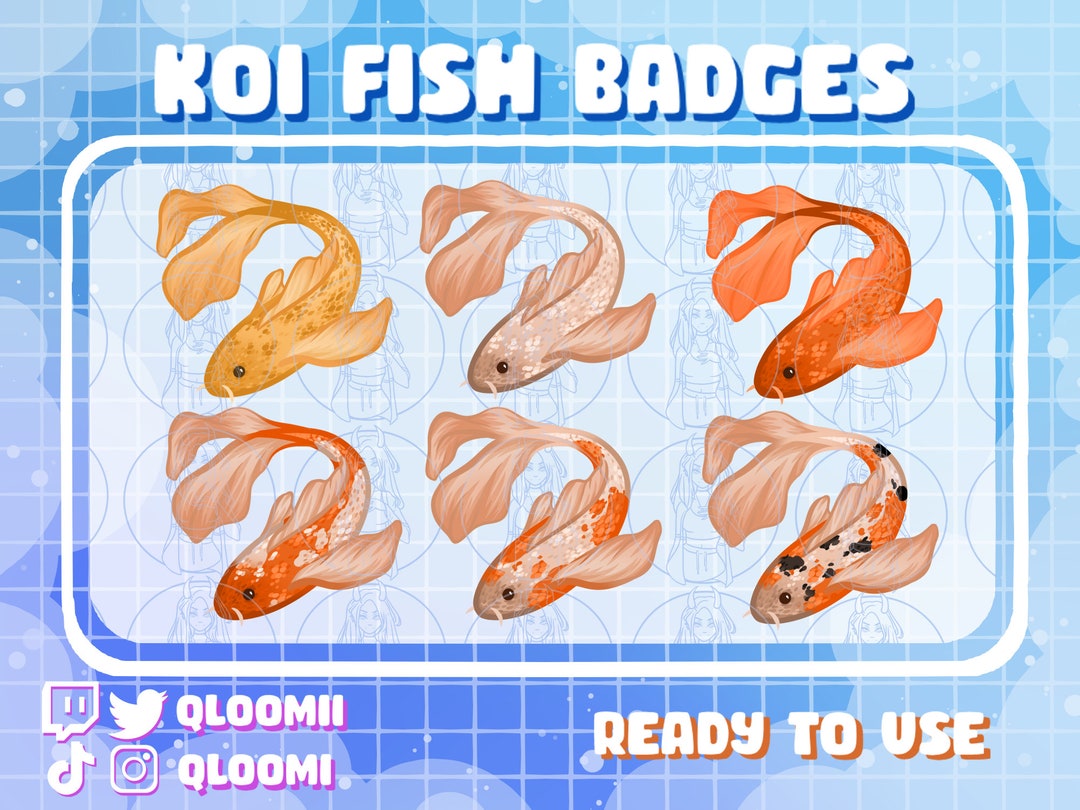 Koi Fish Sub Badges / Bit Badges | Streamer | Twitch | Cute - Etsy