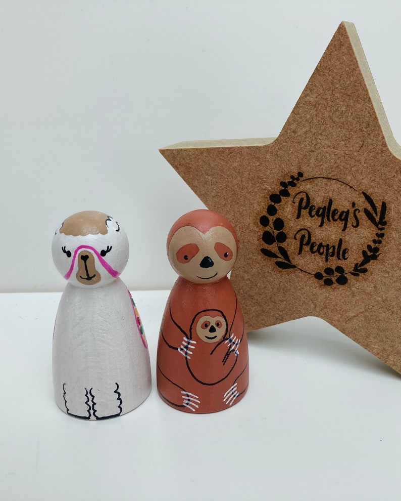 Animal Peg Dolls Zoo Animals Safari Peg Dolls Wooden - Etsy