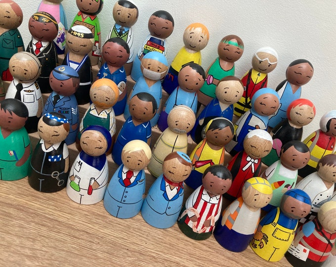 Community Helper Peg Dolls - Etsy