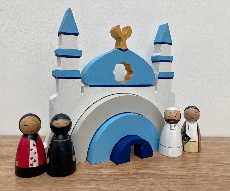 Wooden Toy Mosque, Wooden Masjid, Stacking Toys, Islamic Art, Religious Toys, Gift for Muslim ...