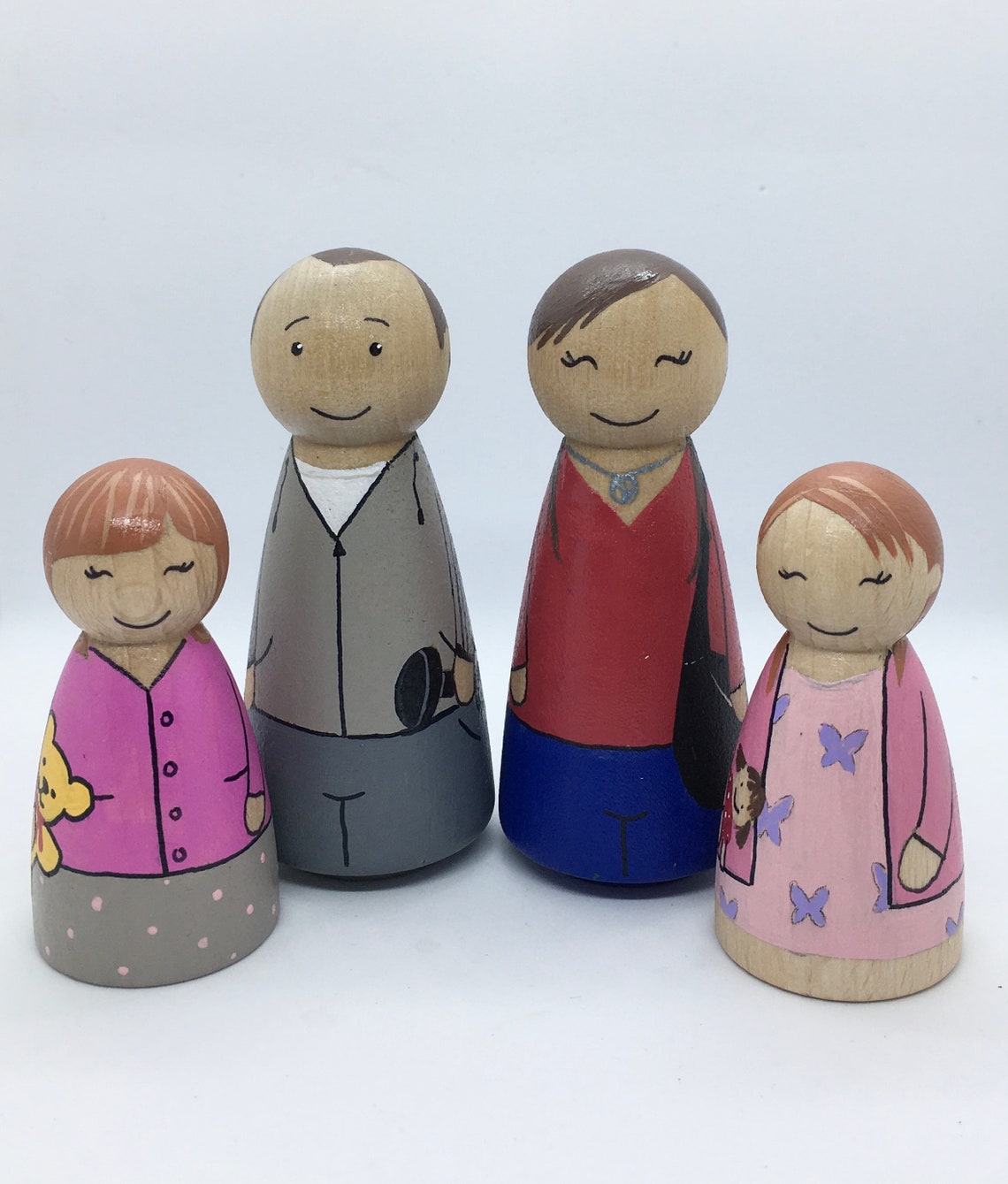 Custom Family Peg Doll, Personalised Gift, Stocking Filler, Pretend ...